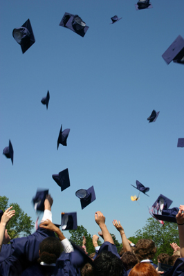 Graduates celebrate in Bedford
